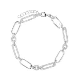 Akzent Armband Damen Gr&ouml;&szlig;e 17 cm silber