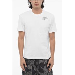 Neil Barrett Slim Fit HUMAN WITH EXTRAORDINARY VISION T-Shirt mit Rundhalsausschnitt in Wei&szlig;
