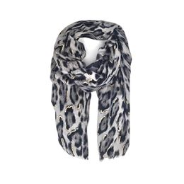 styleBREAKER Schal 'Schal Leoparden Muster Gold Metallic' Damen Gr&ouml;&szlig;e One Size grau