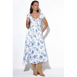 Blumen-Viskose-Maxi-Kleid