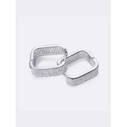 ROUGEMONT Jewellery Earrings 'Funkelnde Glamour Baguette Creolen Ohrringe' female size One size Silver