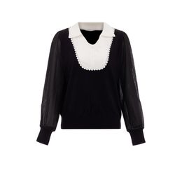 Carato Pullover Damen Gr&ouml;&szlig;e XS/S schwarz / silber / wei&szlig;