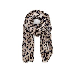 styleBREAKER Schal 'Schal Leoparden Muster Gold Metallic' Damen Gr&ouml;&szlig;e One Size beige