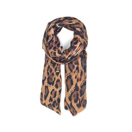styleBREAKER Schal 'Schal Leoparden Muster Gold Metallic' Damen Gr&ouml;&szlig;e One Size braun