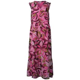 Street One Maxi-Kleid aus Chiffon mit Print Damen Gr&ouml;&szlig;e 44 magenta Sommerkleid