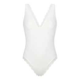 Schiesser Body ' Unique Cotton ' Damen Gr&ouml;&szlig;e M/L offwhite