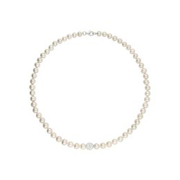 Firetti Halsschmuck: Collier mit Perlen und funkelnden Zirkonia Damen Gr&ouml;&szlig;e One Size silber / perlwei&szlig;