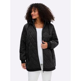 sheego Damen Blousonjacke mit Wellensteppung, warm wattiert, schwarz, Gr&ouml;&szlig;e 50