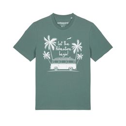 Watapparel T-Shirt ' Let the adventure begin ' Herren Gr&ouml;&szlig;e XXL gr&uuml;n / wei&szlig;