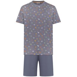 PASTUNETTE Pyjama kurz 'Shortama' Herren Gr&ouml;&szlig;e M rauchblau
