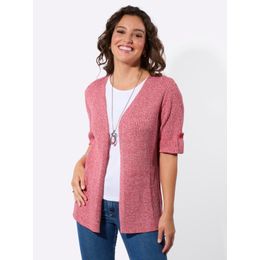 WITT Damen Strickjacke aus Melange-Garn, pflegeleicht, taupe-wei&szlig;-meliert, Gr&ouml;&szlig;e 38