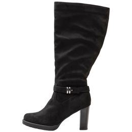 sheego Damen Weitschaftstiefel, Schwarz, Gr. 39, Stiefel, Material: Polyester