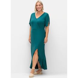 sheego Damen Jersey-Kleid, Blau, Gr. 40, Strandmode, Material: Viskose
