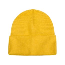 styleBREAKER Beanie 'Strickm&uuml;tze mit Rippenmuster' female size 56/58 Mustard