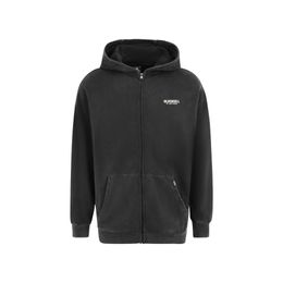 Oldskull Sweatjacke 'Peach Dyed Basic' Herren Gr&ouml;&szlig;e S schwarz / wei&szlig;