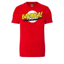 logoshirt T-Shirt 'Bazinga' Herren Gr&ouml;&szlig;e XL gelb / rot