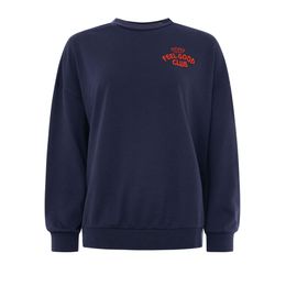 Zwillingsherz Sweatshirt 'FEEL GOOD CLUB' Damen Gr&ouml;&szlig;e S/M blau