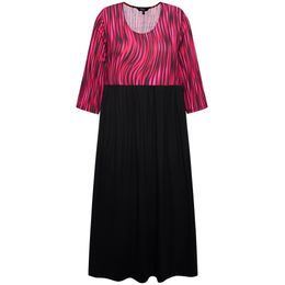 Ulla Popken Kleid Damen Gr&ouml;&szlig;e 66/68 rubinrot / schwarz Sommerkleid