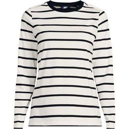 LANDS' END Lang&auml;rmeliges Supima-Shirt mit Rundausschnitt f&uuml;r Damen in Petite-Gr&ouml;&szlig;e, Damen, size: petite, Schwarz, by Lands' End