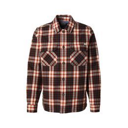 Mustang Button Up Shirt 'Dayton' male size S Navy / Brown / Lobster / natural white