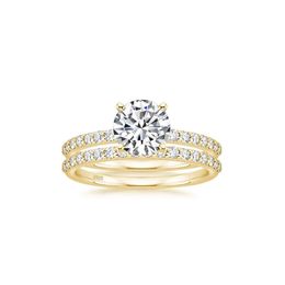 ROUGEMONT Jewellery Ring 'Funkelnder Moissanit Verlobungsring 2 Ringe' female size 50/60 Gold