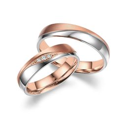 Marrya Ring 'MARRYA ES-35 Ehering aus Edelstahl - Silberfarben & Ros&eacute;' Damen Gr&ouml;&szlig;e 66 rosegold