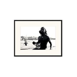 Liv Corday Bild 'Fisherman' Herren Gr&ouml;&szlig;e 70x90 hellgrau / dunkelgrau / schwarz / wei&szlig;