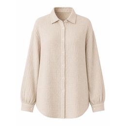 Worldclassca Blouse 'Damen Musselin Bluse Sommer' female size S/L Beige