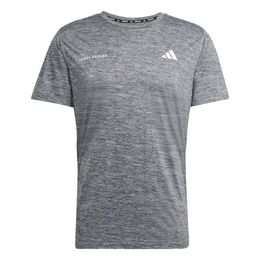 adidas Performance Performance Shirt 'Own The Run' male size L mottled grey / Off white