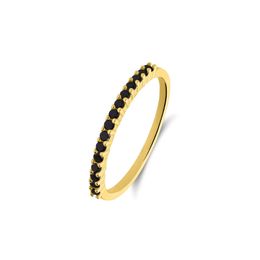 Lucardi Ring 'Chic' Damen Gr&ouml;&szlig;e 58 gold / schwarz