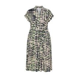 Ulla Popken Kleid Damen Gr&ouml;&szlig;e 42/44 elfenbein / gr&uuml;n / schwarz Sommerkleid