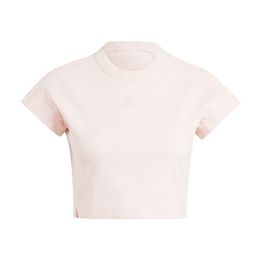 adidas Sportswear Performance Shirt 'Lounge Ribbed Crop' female size S Pastel pink