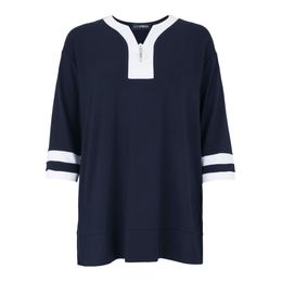 Doris Streich Shirt female size XL marine blue / White