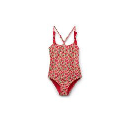 CALZEDONIA Swimsuit 'Strawberry Party' girl size 140 Green / Eosin / Red