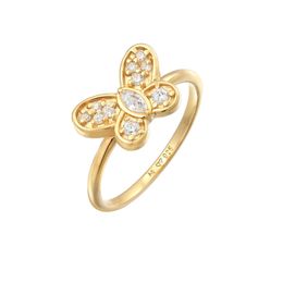 Elli Ring 'Schmetterling' Damen Gr&ouml;&szlig;e 58 gold / wei&szlig;