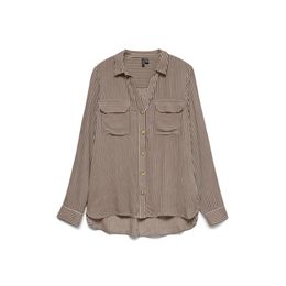 Vero Moda Curve Bluse 'VMBumpy' Damen Gr&ouml;&szlig;e XXL schoko / hellgrau