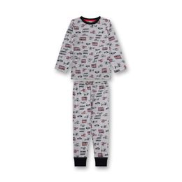 Sanetta Schlafanzug Jungen Gr&ouml;&szlig;e 92 grau / rot / schwarz