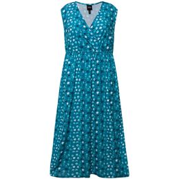 Ulla Popken Kleid Damen Gr&ouml;&szlig;e 58/60 t&uuml;rkis / wei&szlig; Sommerkleid