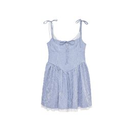 KOTON Kleid Damen Gr&ouml;&szlig;e 38 enzian / wei&szlig;