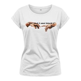 Makaya Shirt 'Don't Touch It' Damen Gr&ouml;&szlig;e 4XL wei&szlig;