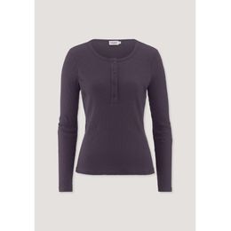 hessnatur Longsleeve Henley Slim aus Bio-Baumwolle in dunkle traube | Gr.: 38