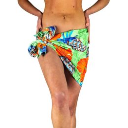 King Kameha Scarf 'Pineapple Hibiscus Shadow Line' female size 60 x 180 cm Green