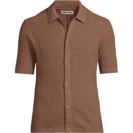 LANDS' END Leichtes Feinstrick-Hemd aus Baumwolle f&uuml;r Herren, Herren, size: regular, Braun, Baumwolle, by Lands' End