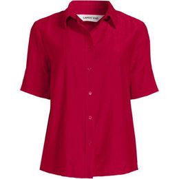 LANDS' END Kurz&auml;rmelige Ready to Go Bluse, Damen, size: regular, Rot, Nylon/Viskose, by Lands' End