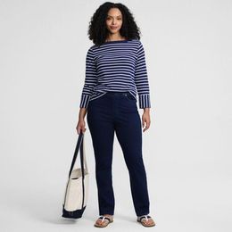 LANDS' END High Waist Straight Knit STARFISH Jeans in Petite-Gr&ouml;&szlig;e, Damen, size: petite, Blau, Baumwoll-Mischung/Polyester-Mischung, by Lands' End