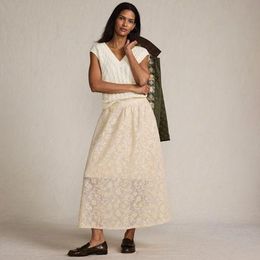 LANDS' END Midi-Spitzenrock f&uuml;r Damen, Damen, size: regular, Pink, Polyester, by Lands' End