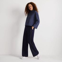 LANDS' END Weite Hose aus geb&uuml;rstetem Flanell mit Streifendetail f&uuml;r Damen, Damen, size: regular, Muster, by Lands' End