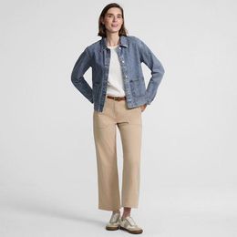 LANDS' END Soft Comfort Jeansjacke im Leinenmix, Damen, size: regular, Blau, by Lands' End