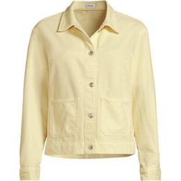 LANDS' END Soft Comfort Jeansjacke im Leinenmix, Damen, size: regular, Gelb, by Lands' End