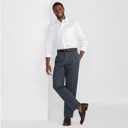 LANDS' END CLASSIC FIT. Klassik-Kragen. B&uuml;gelleichtes Pinpointhemd, Herren, size: regular, Wei&szlig;, Baumwolle, by Lands' End